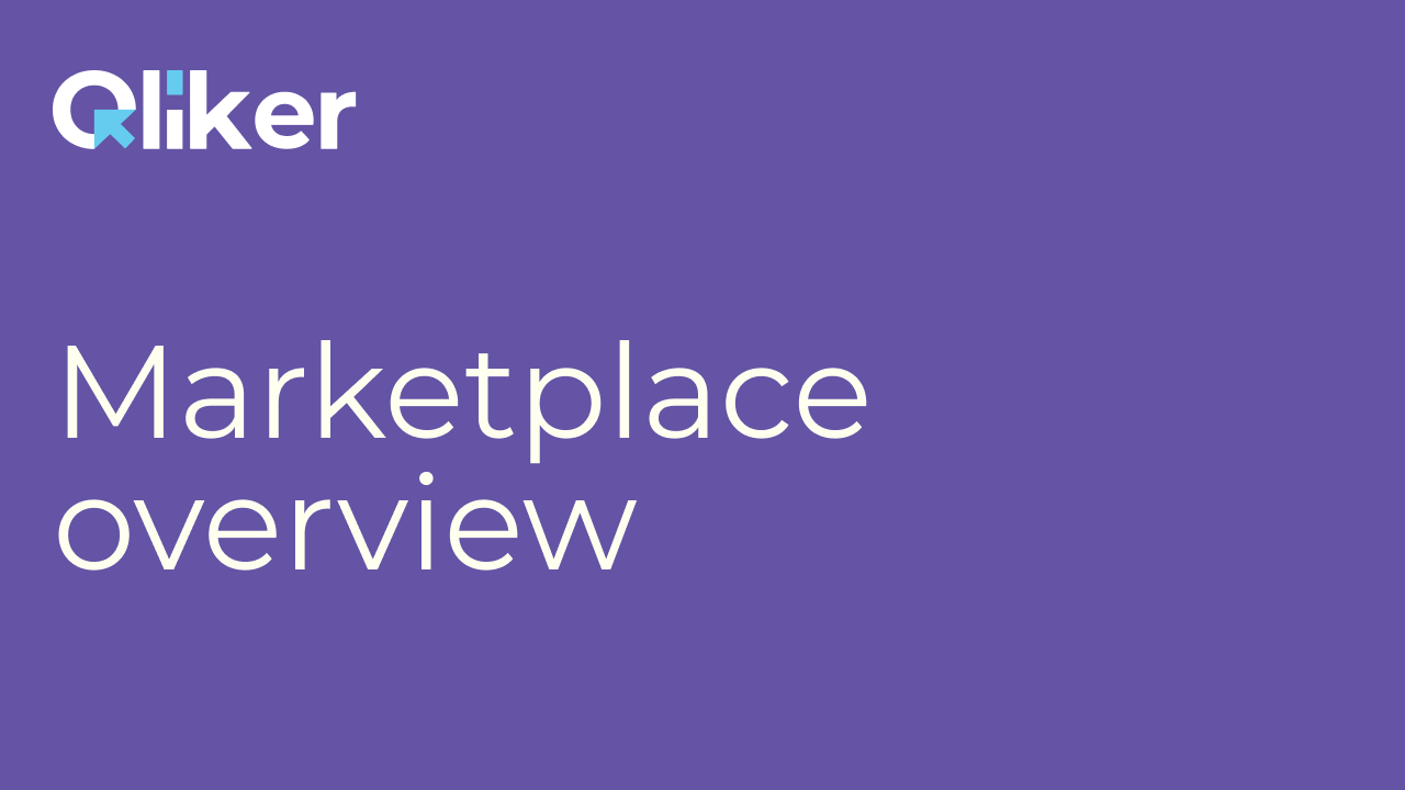 Marketplace overview - Qliker.io - Knowledge Base